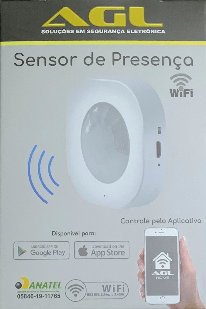 SENSOR DE PRESENÇA INTELIGENTE WI-FI POR APP AGL - ANATEL - Home Tech