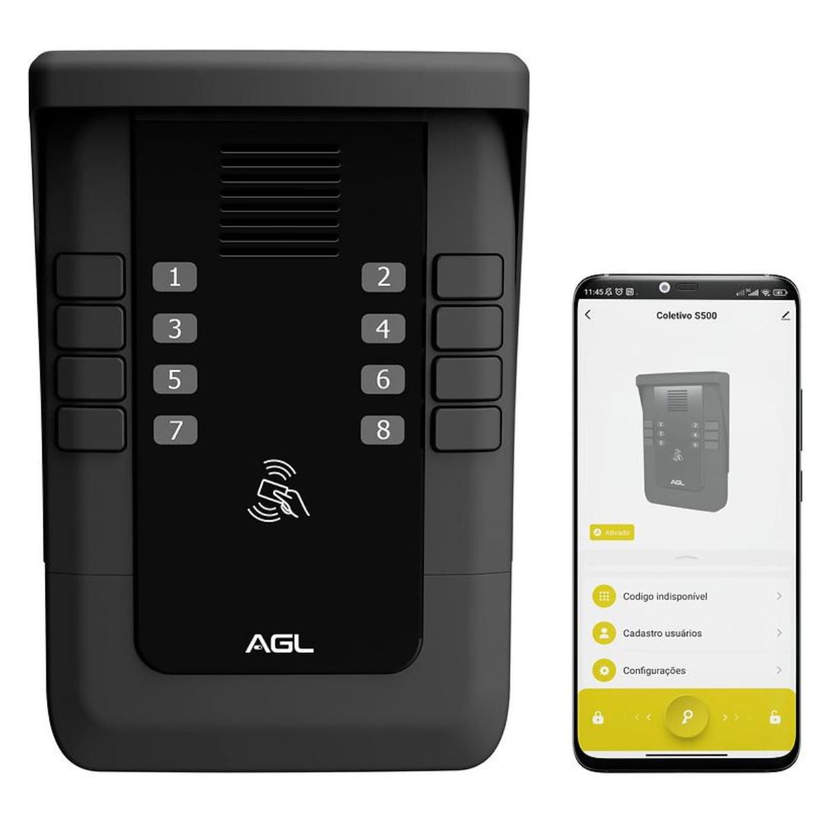 PORTEIRO ELETRÔNICO COLETIVO 4 PONTOS COM RFID S500 AGL - Home Tech